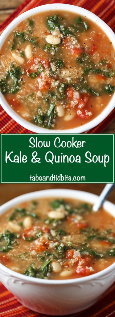 Slow Cooker Kale and Quinoa Soup - Tabs & Tidbits