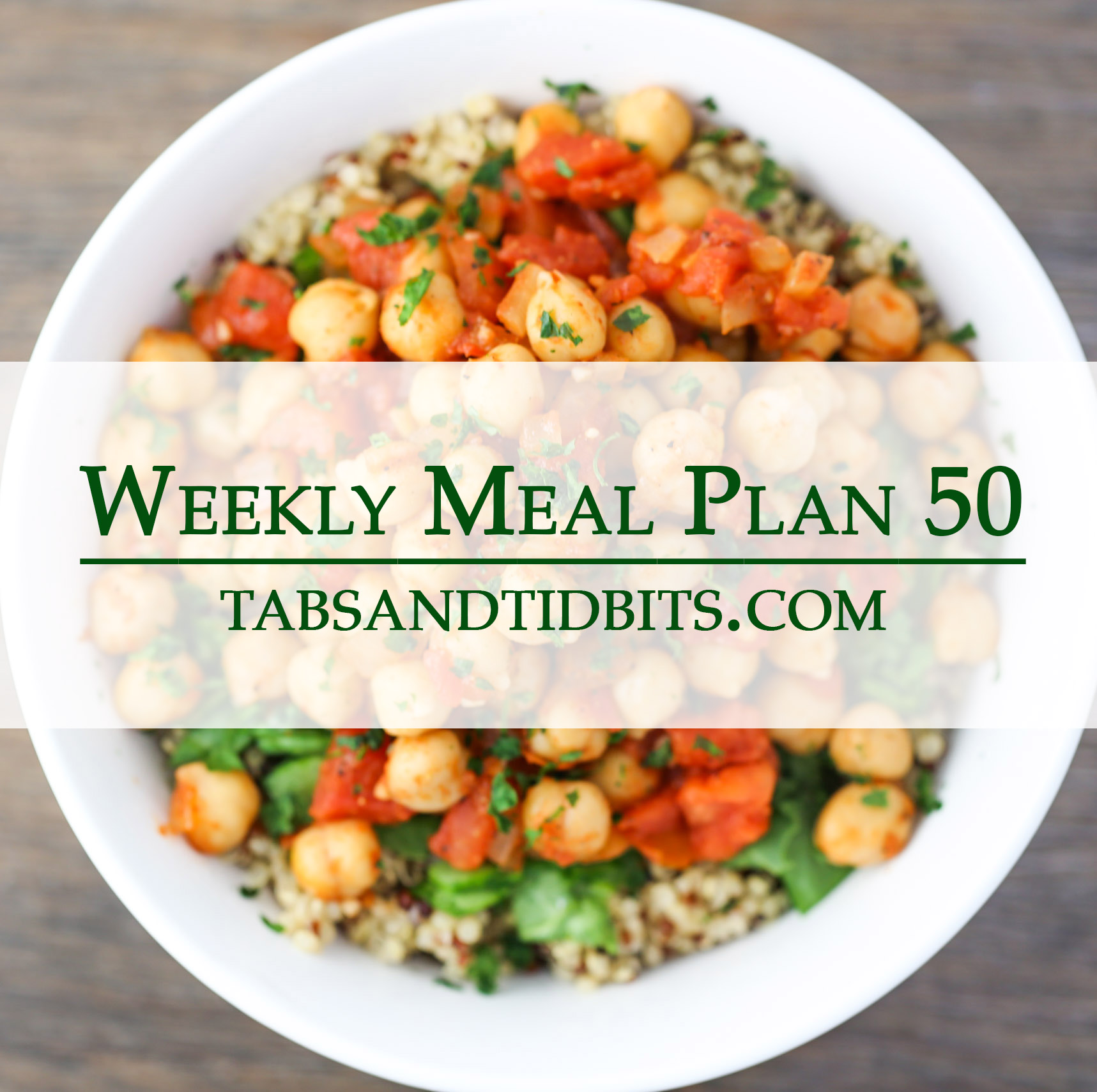 Weekly Meal Plan 50 Tabs Tidbits