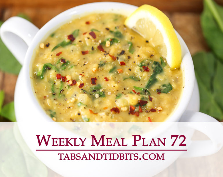 Weekly Meal Plan #72 - Tabs & Tidbits
